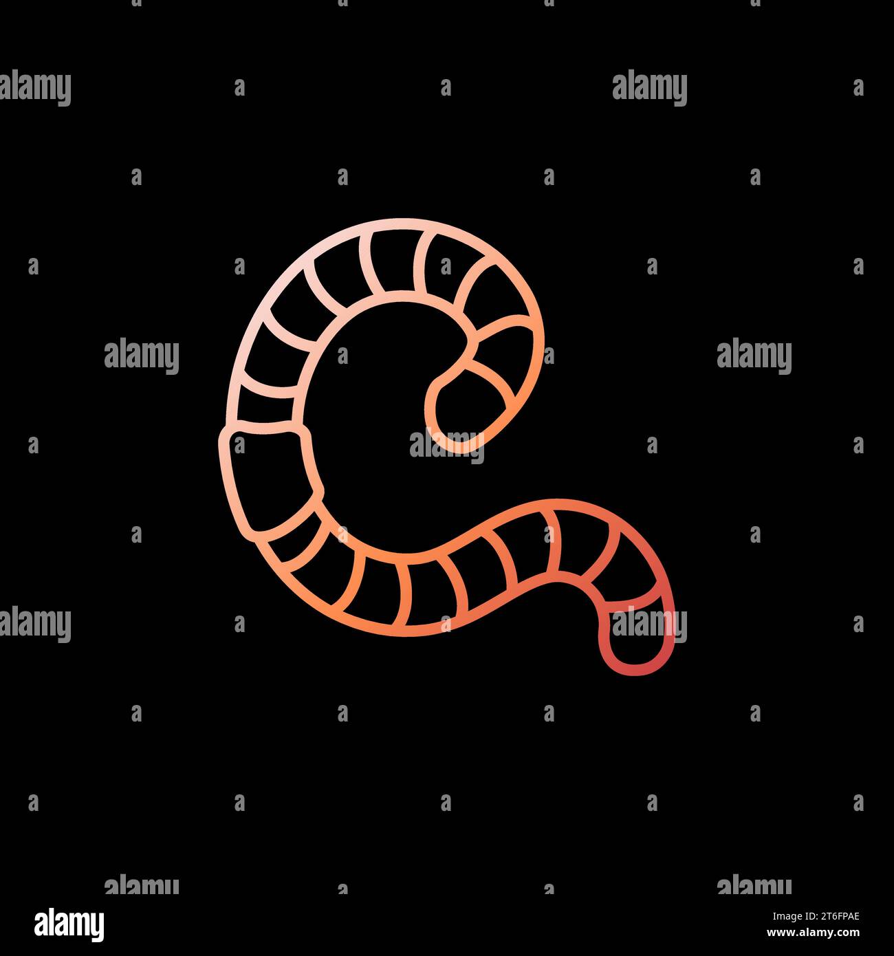 Worm vector Earthworm concept linear colorful icon or design element on ...