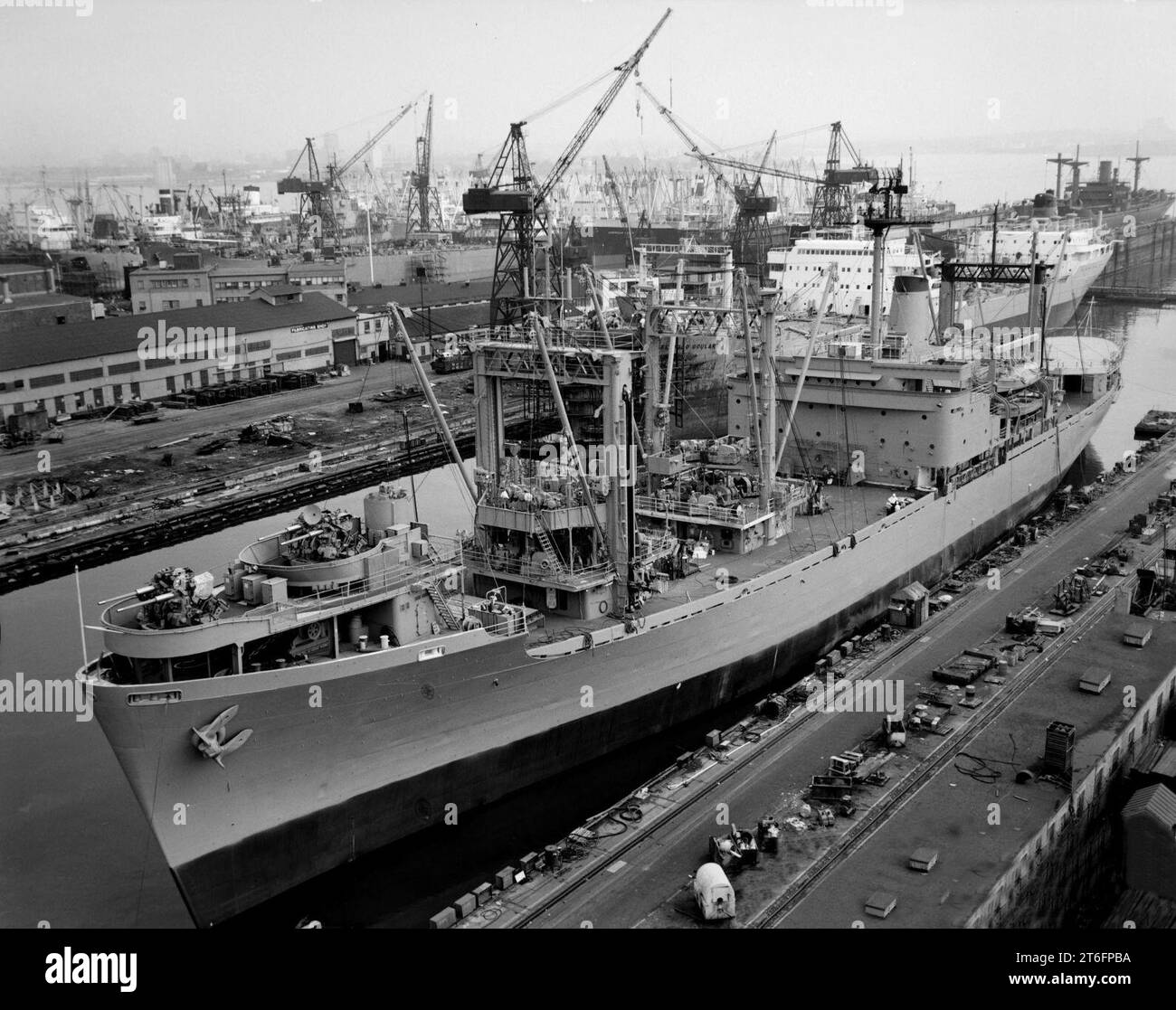 USS Suribachi (AE-21) at the Maryland Shipbuilding and Drydock Company ...