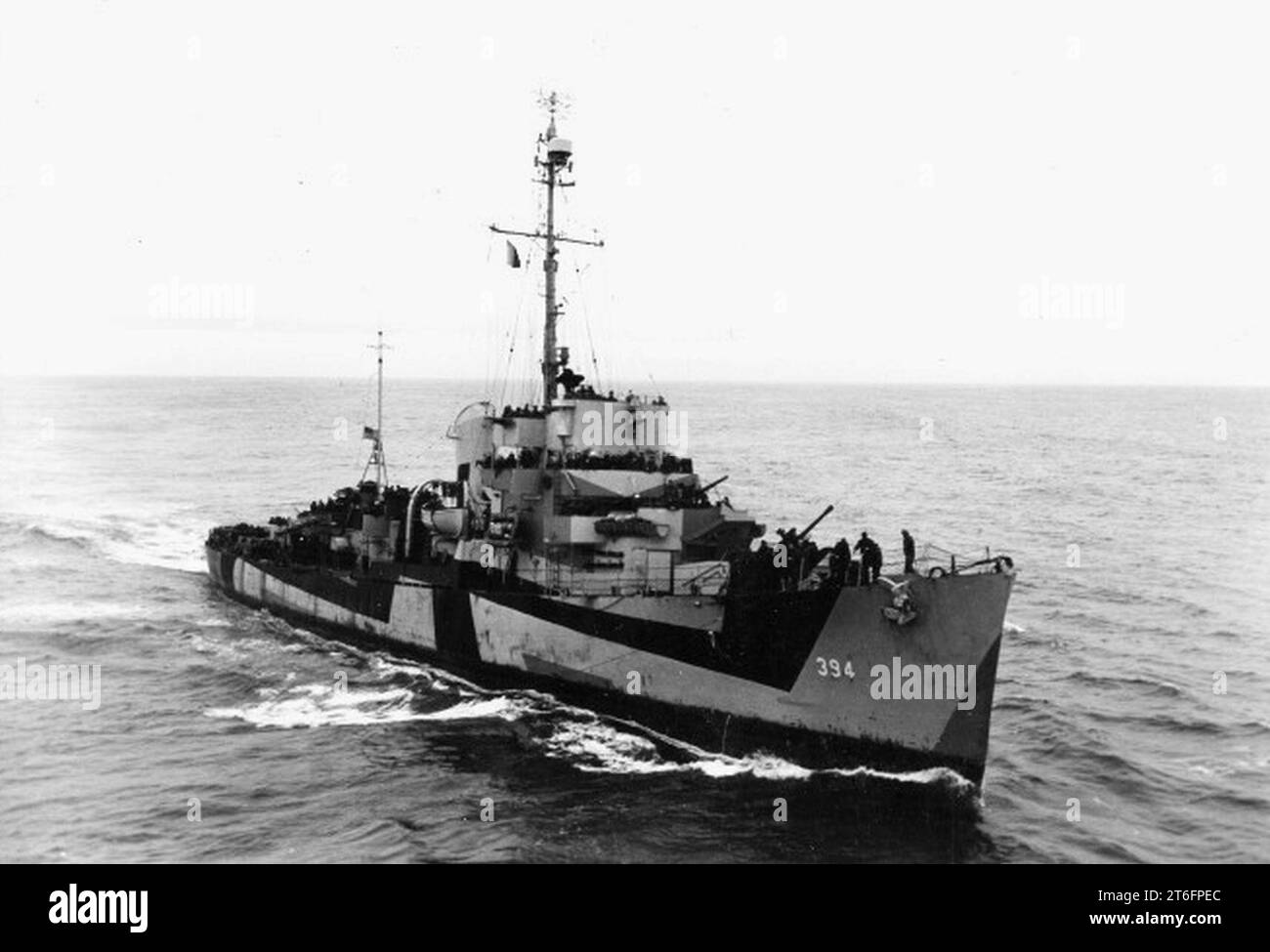 USS Swenning (DE-394) underway in the Atlantic Ocean on 30 April 1945 ...