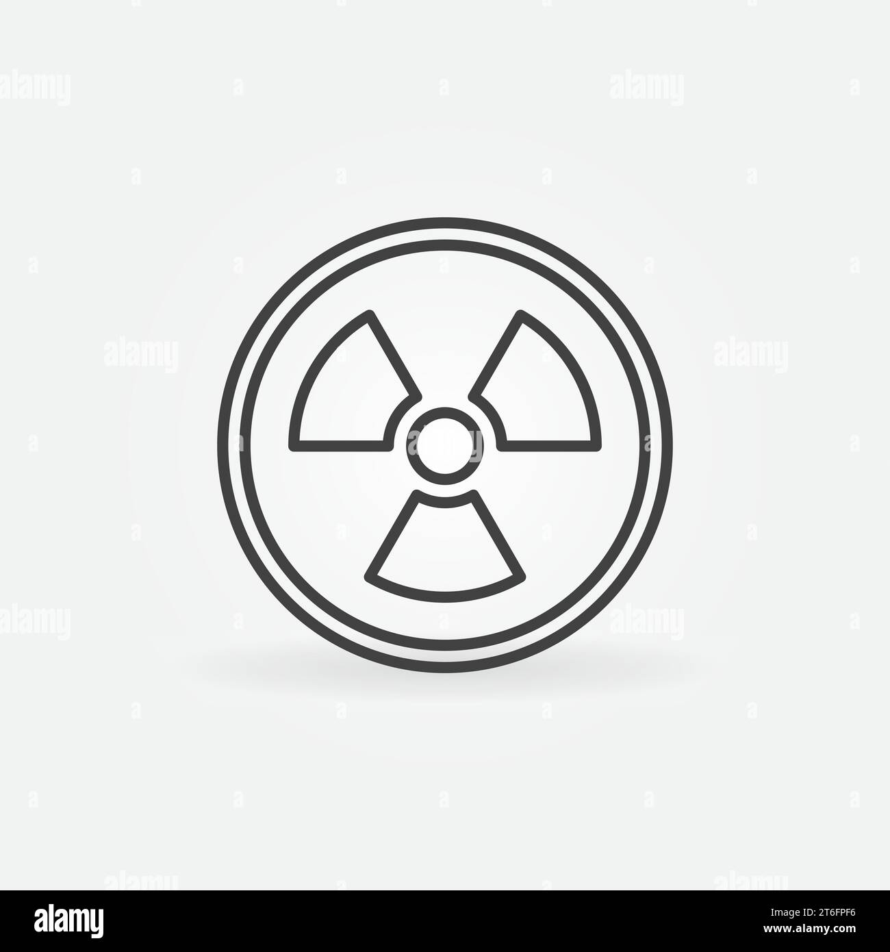 Radiation vector concept round icon or symbol in thin line style Stock ...