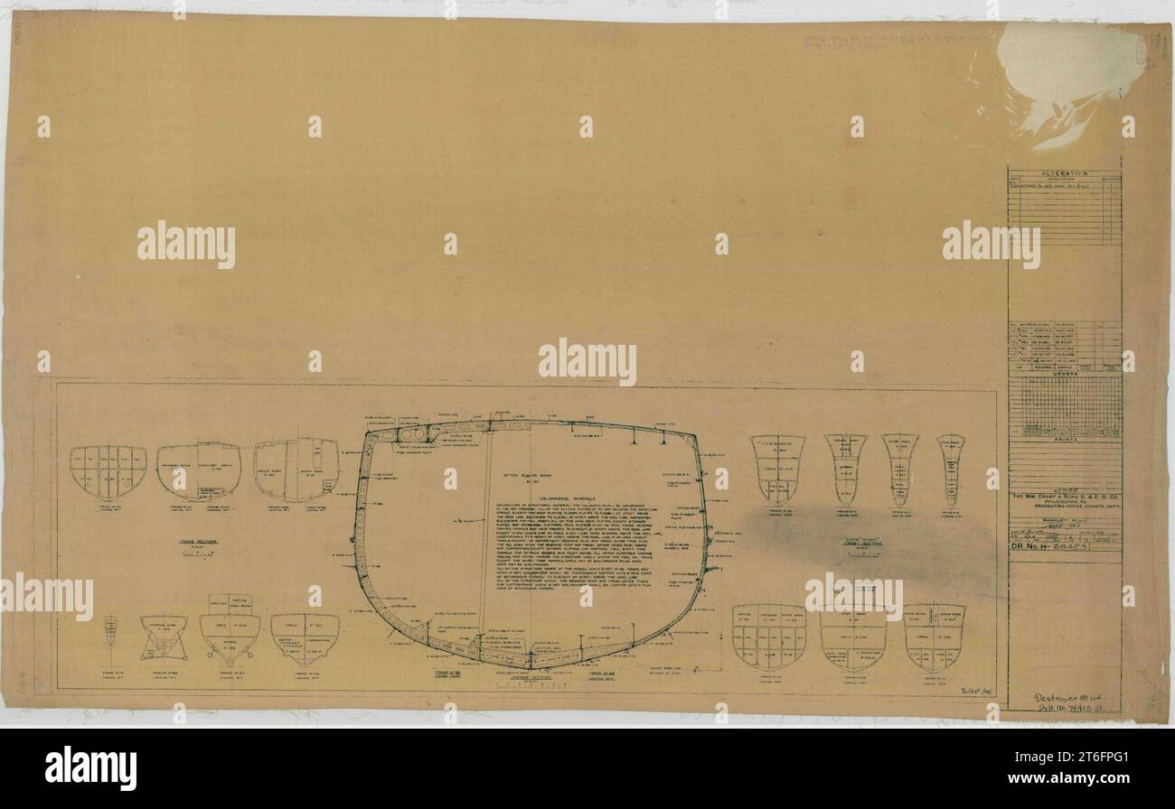 USS Talbot (DD-114 - APD-7)- Booklet of General Plans - Cross Sections ...
