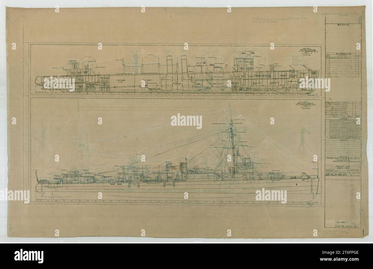 USS Talbot (DD-114 - APD-7)- Booklet of General Plans - Inboard Profile ...