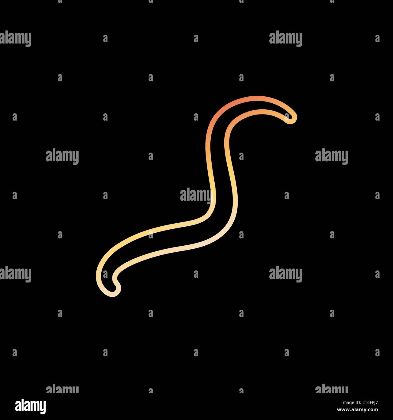 Ascariasis vector concept yellow line icon or logo element on dark ...