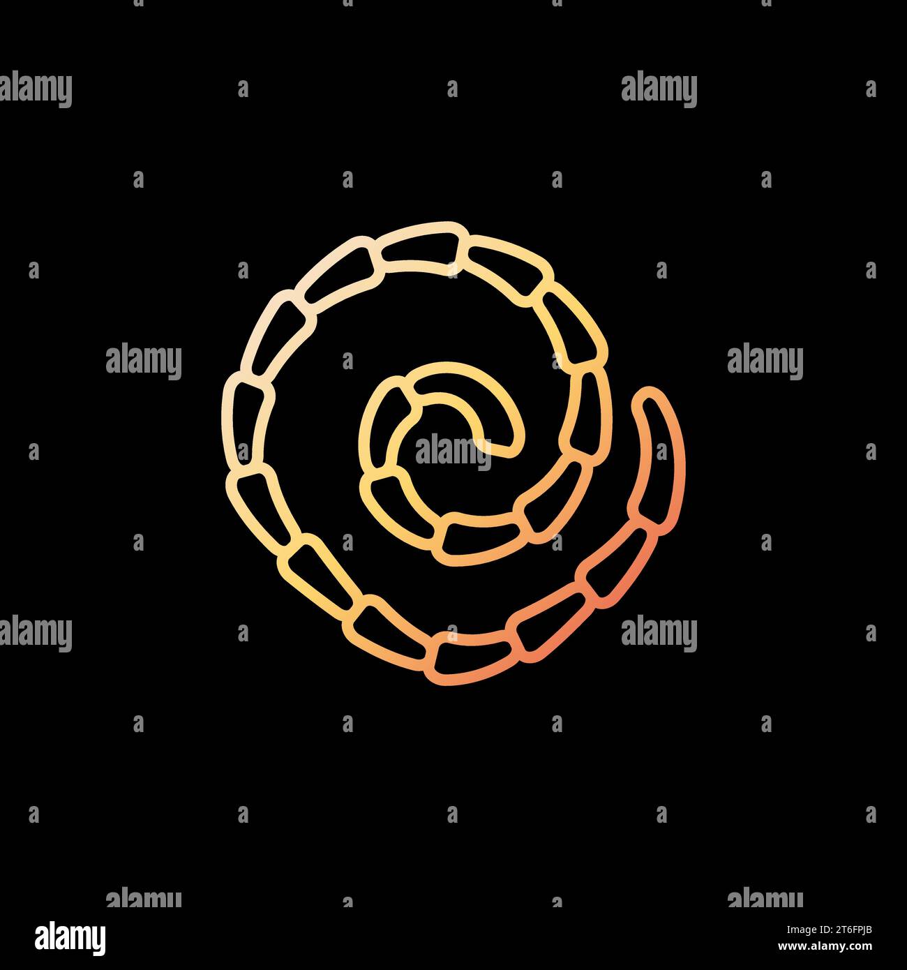 Tapeworm vector Parasites concept yellow linear icon or logo element on ...