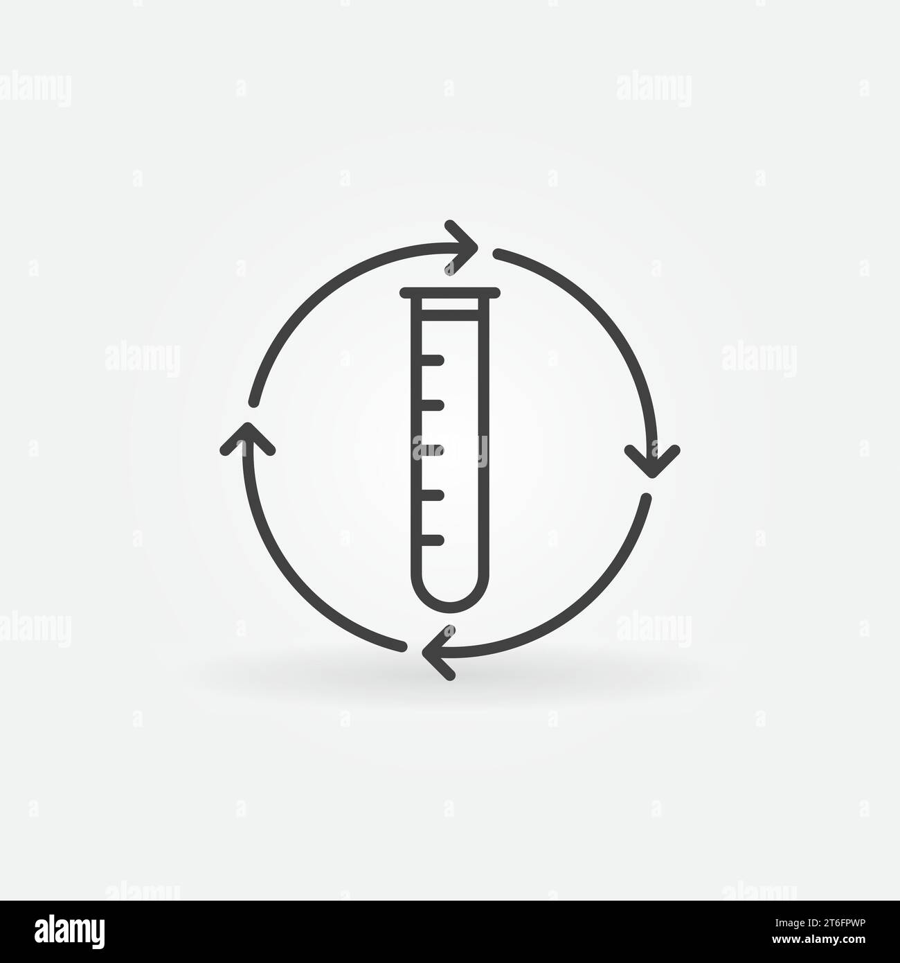Test Tube with Round Arrows vector concept linear icon or symbol Stock ...