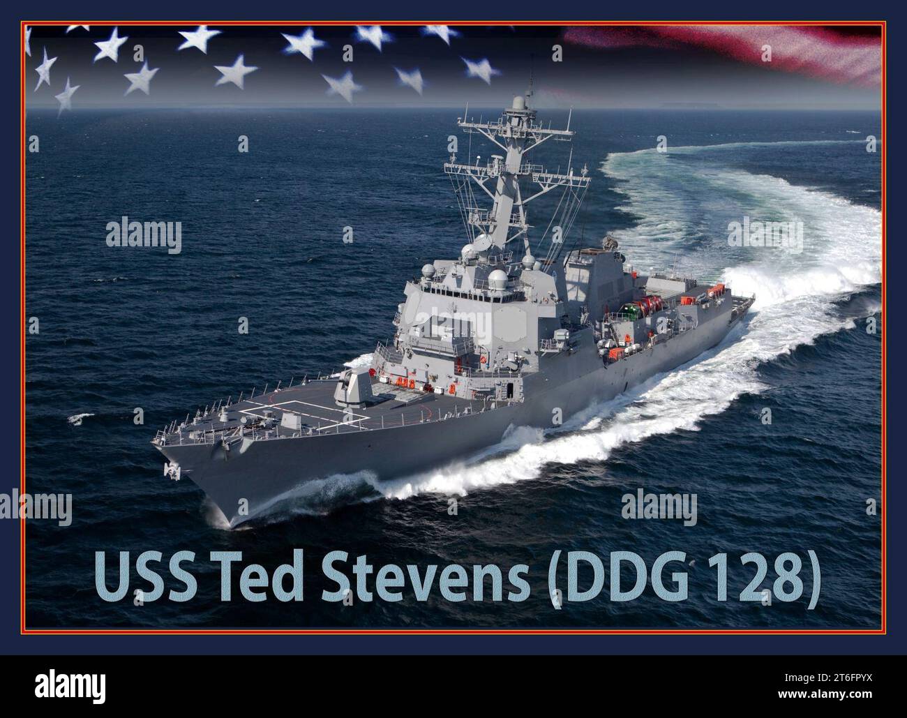 USS Ted Stevens (DDG-128) artist depiction Stock Photo - Alamy