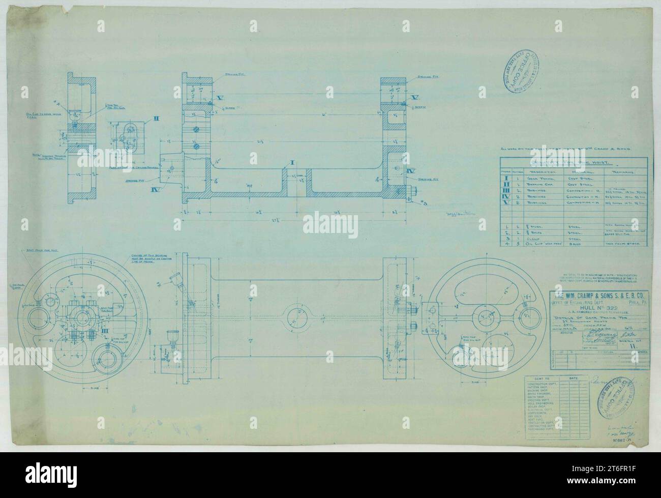 USS Tennessee (ACR-10)- Details of Gear Frame For 3in Ammunition Hoists ...