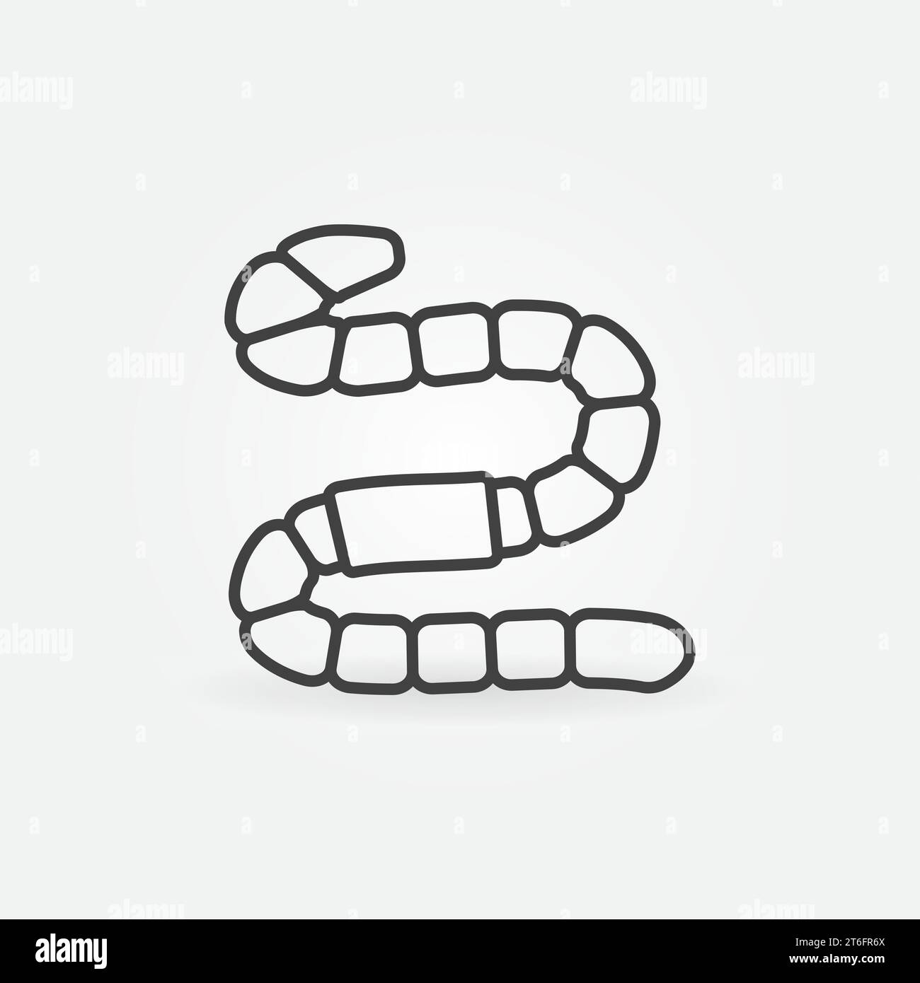 Worm vector thin line concept icon - Roundworm sign Stock Vector Image ...
