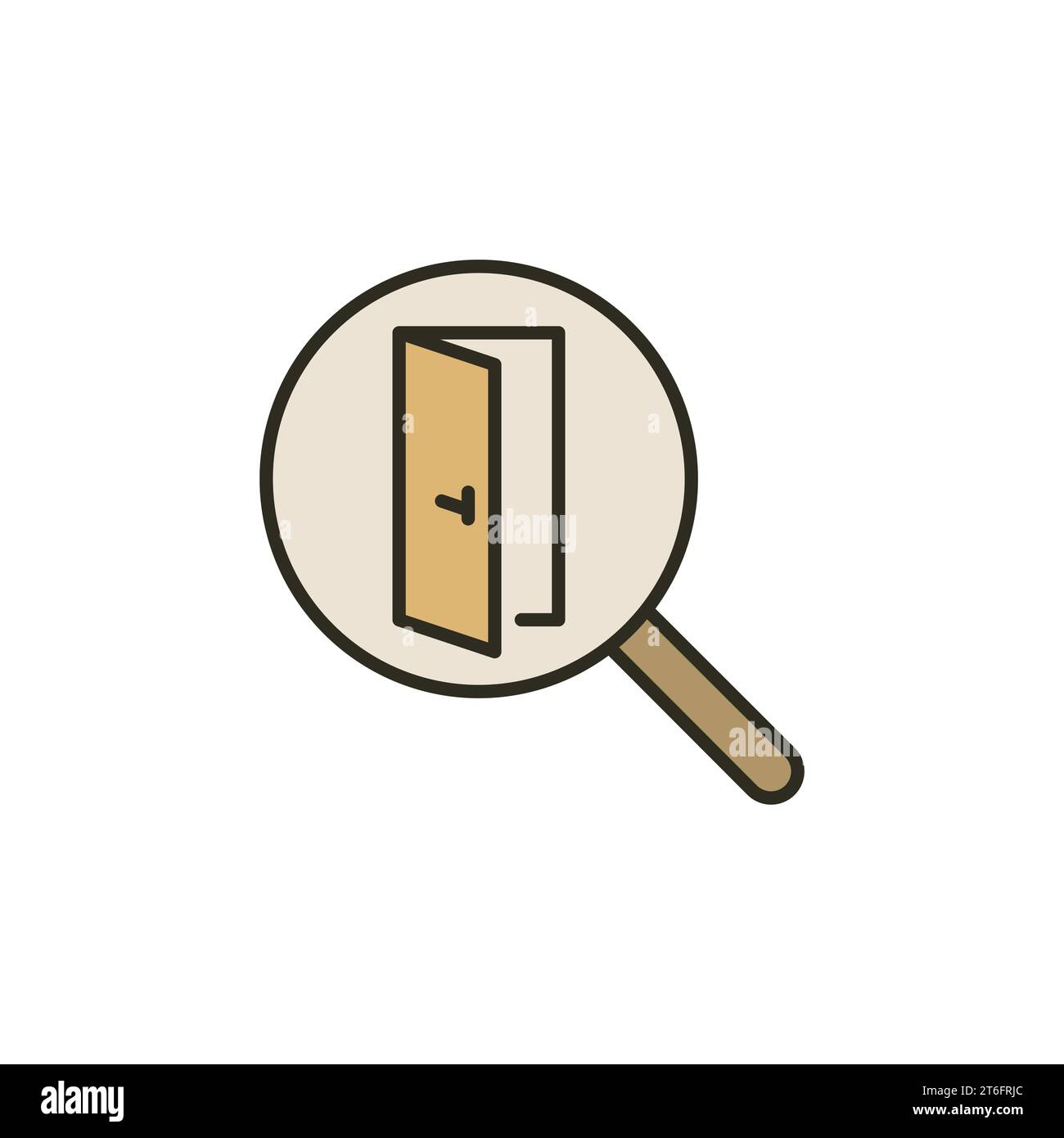Door inside Magnifier colored icon. Doors Search vector concept symbol ...