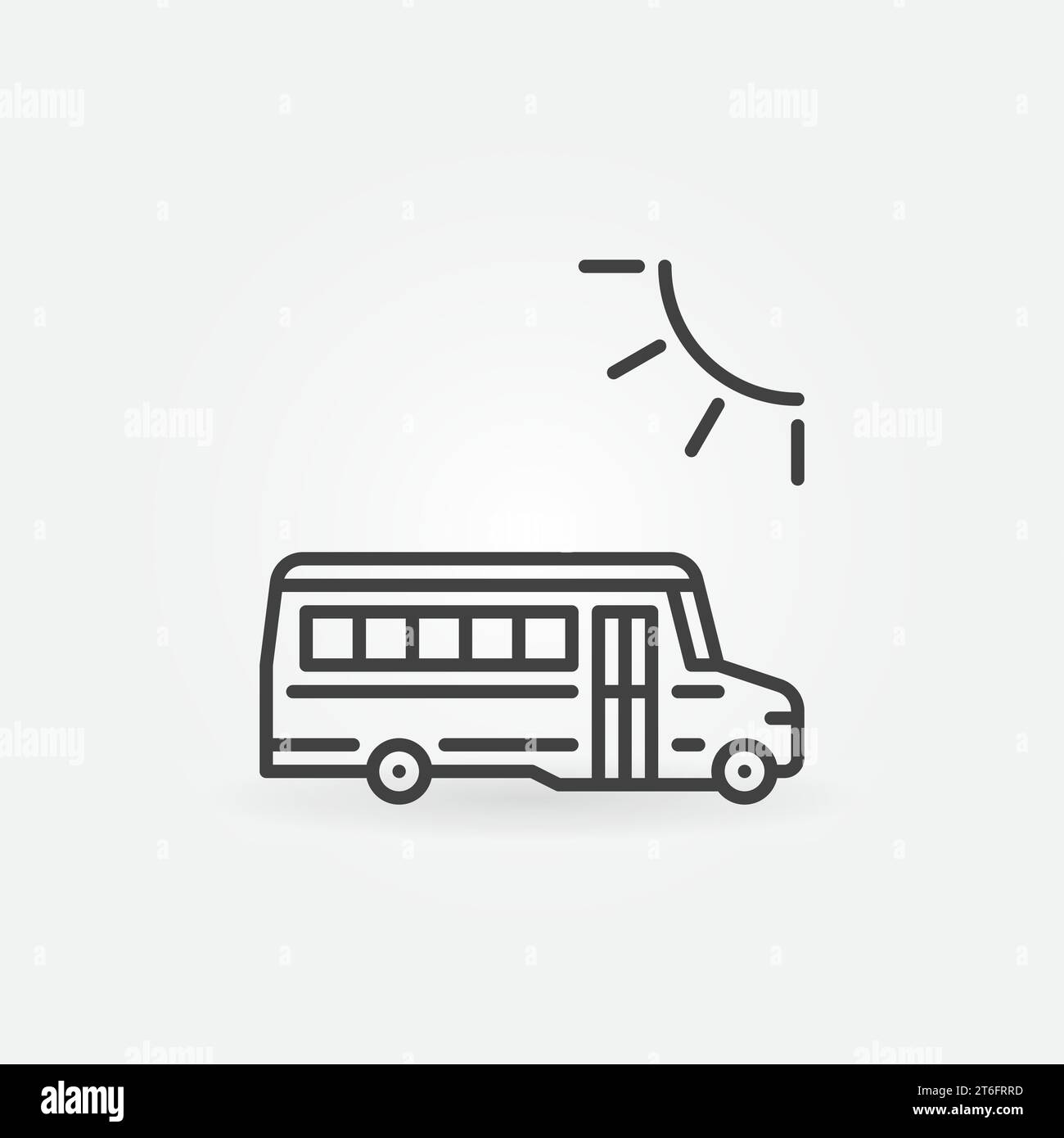 School Bus and Sun linear vector concept icon or symbol Stock Vector ...