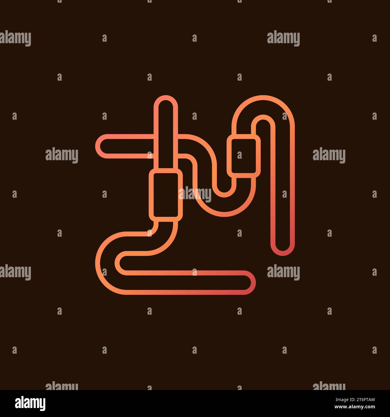 Two Worms vector concept geometric minimal colored icon or logo element ...