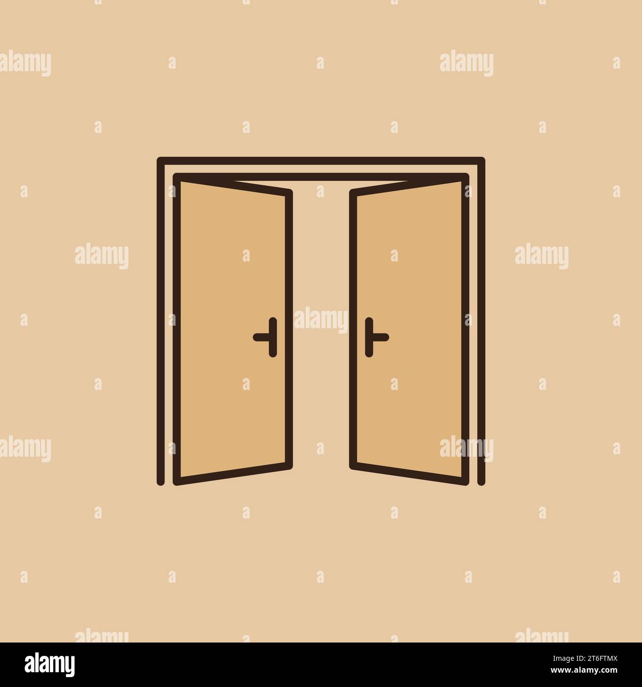 Vector Two Opened Doors concept colored icon or design element Stock ...