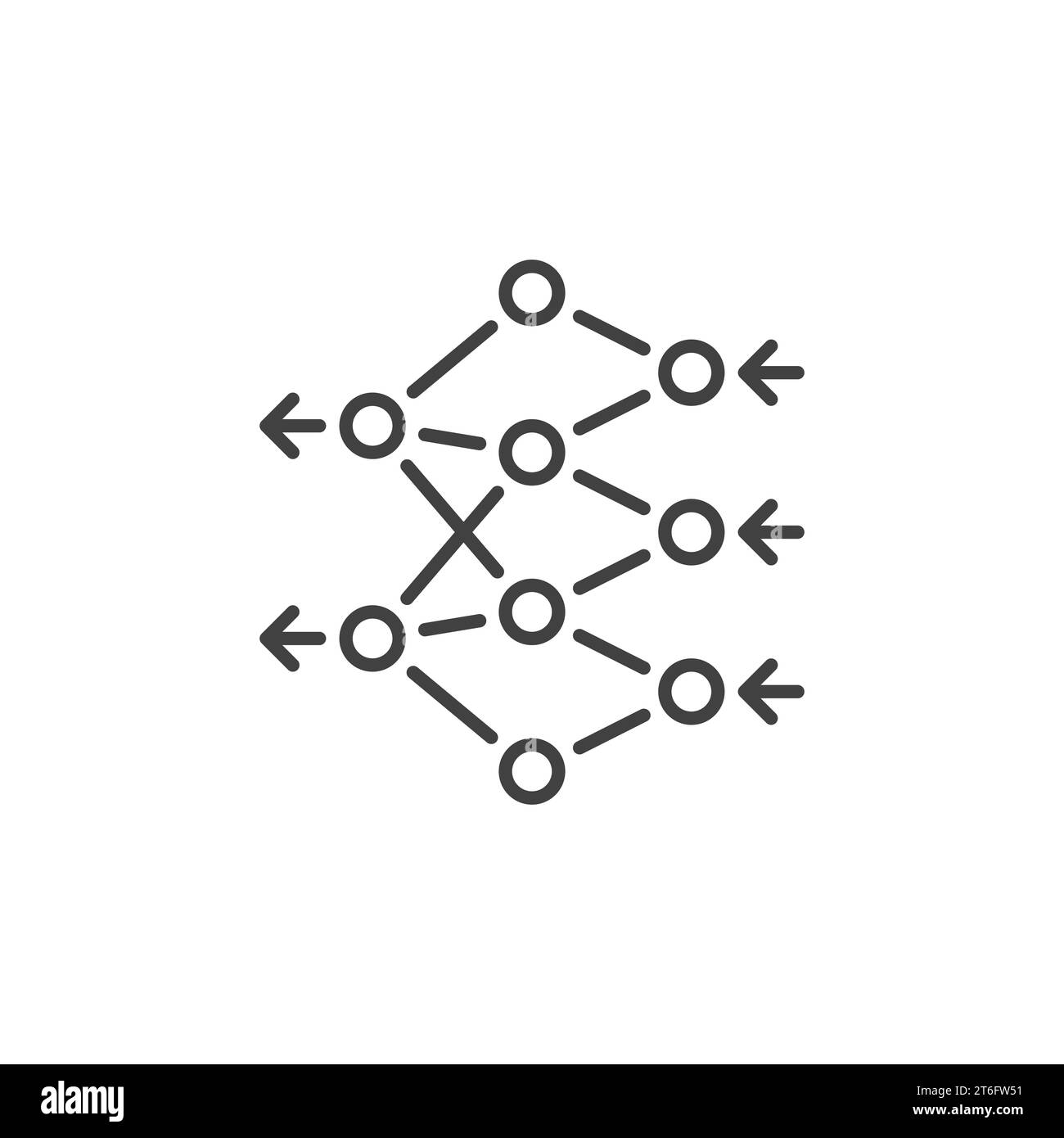 Artificial Neural Network Vector Concept Icon Or Symbol In Outline
