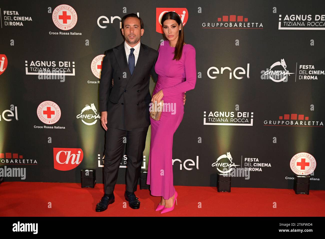 Rome, Italy. 09th Nov, 2023. Marco De Santis (l) and Giorgia Venturini (r) attend the Charity ...