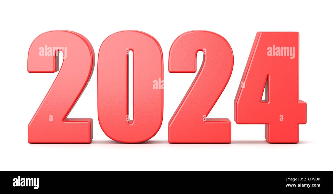 2024 Year Number Text on White Stock Photo - Alamy