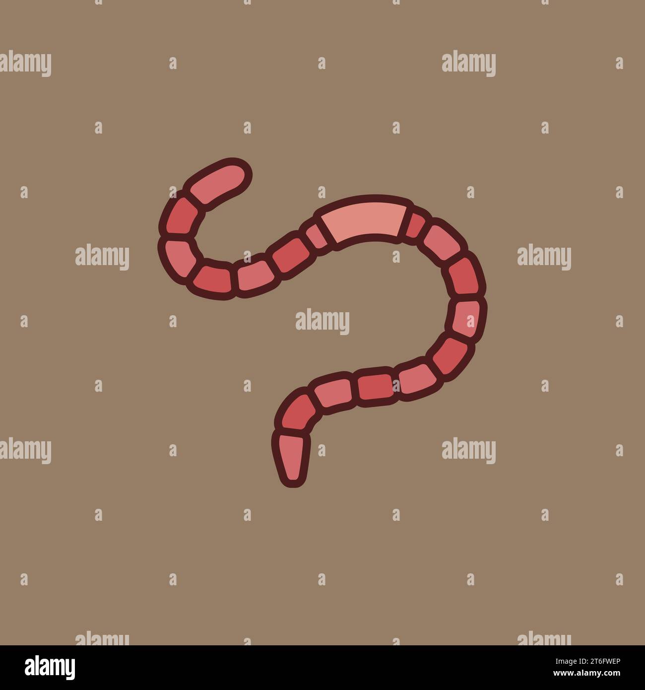 Worm vector concept colored icon - Earthworm symbol or logo element ...