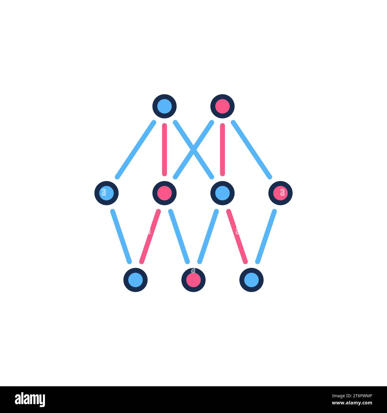 AI Neural Network vector concept creative colored icon or sign Stock ...