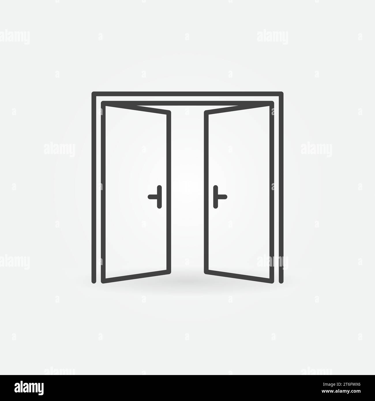 Two Opened Doors linear vector concept icon or logo element Stock ...