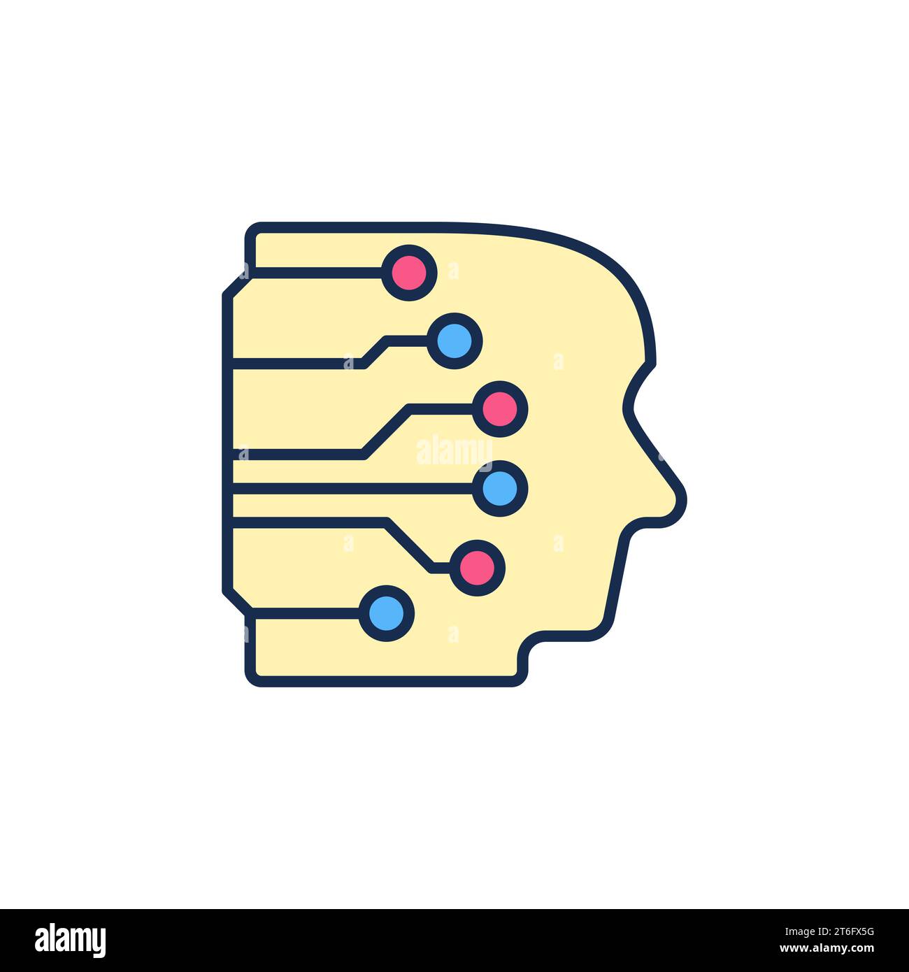 AI Human Head with vector Neural Network Technology concept colored ...