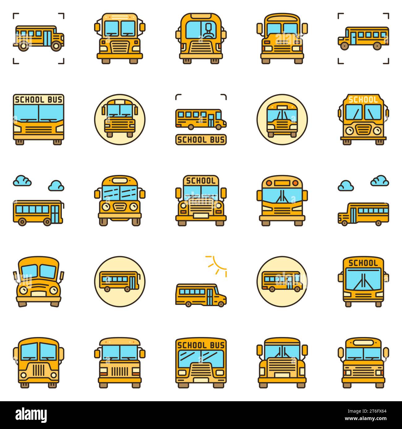Yellow buses Stock Vector Images - Alamy