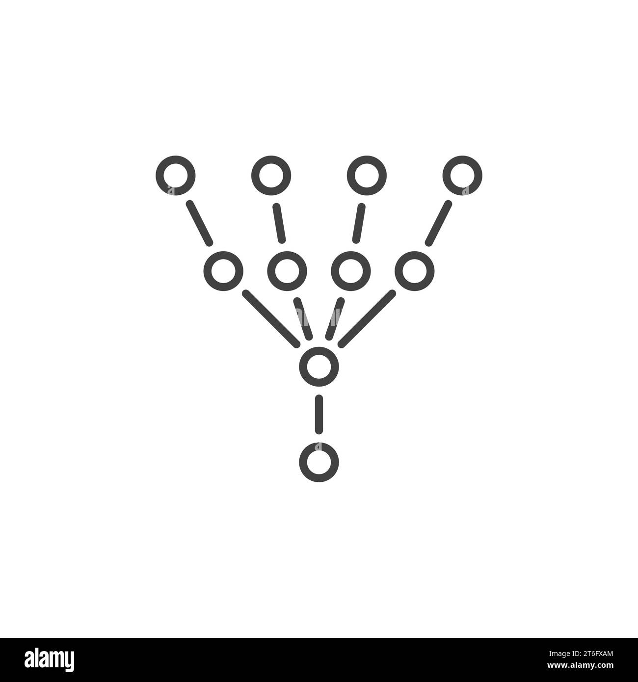 Machine Learning Neural Network Vector Concept Thin Line Icon Or Symbol