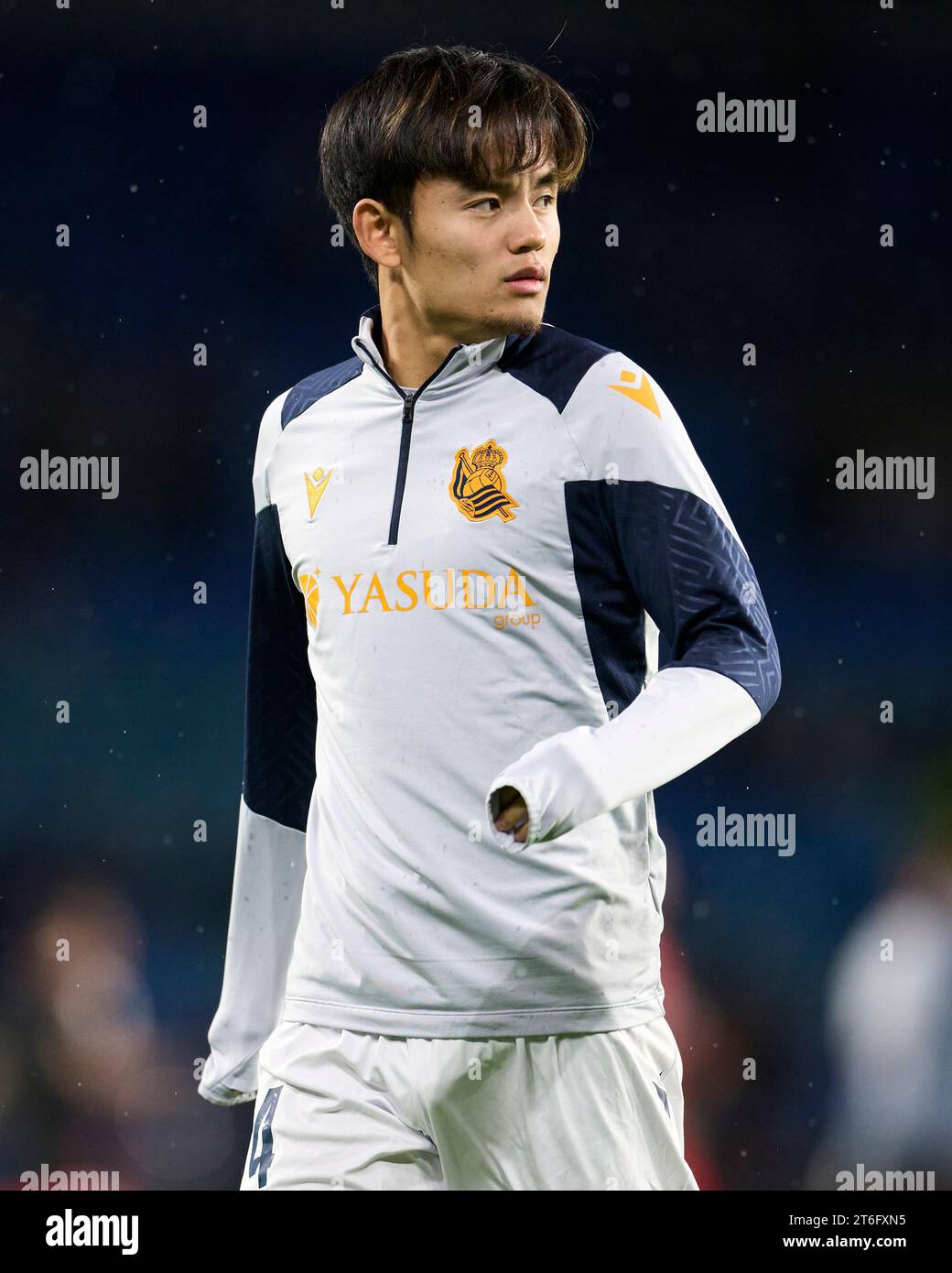 Takefusa Kubo of Real Sociedad looks on during the Group D - UEFA ...