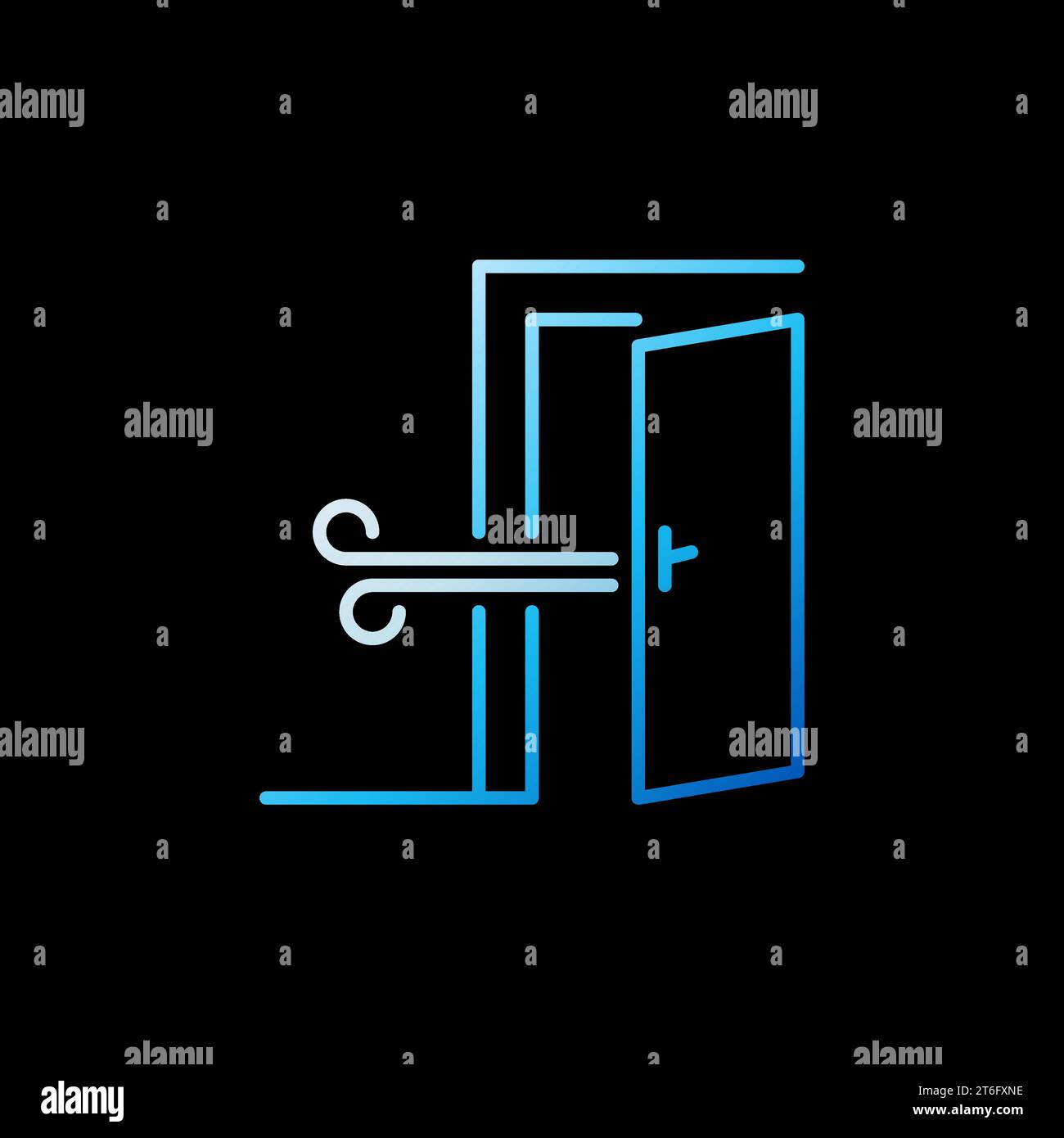 Door vector linear concept colorful icon - Room Ventilation outline ...
