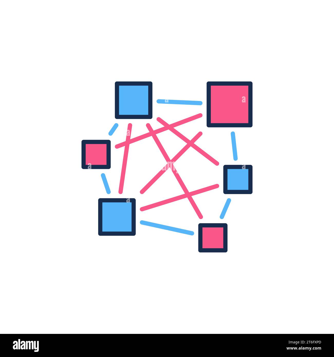 Neural Network Deep Learning vector concept colored icon or design ...