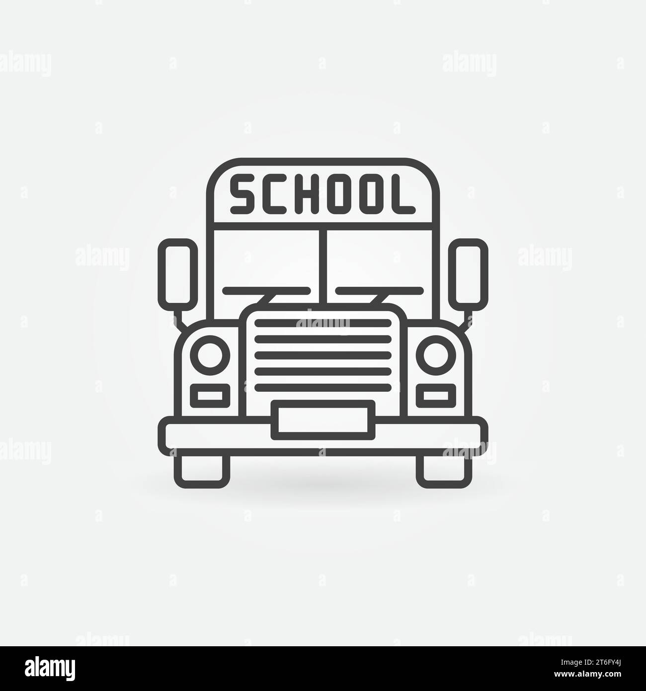 School Bus outline vector concept icon. Front view Stock Vector Image ...