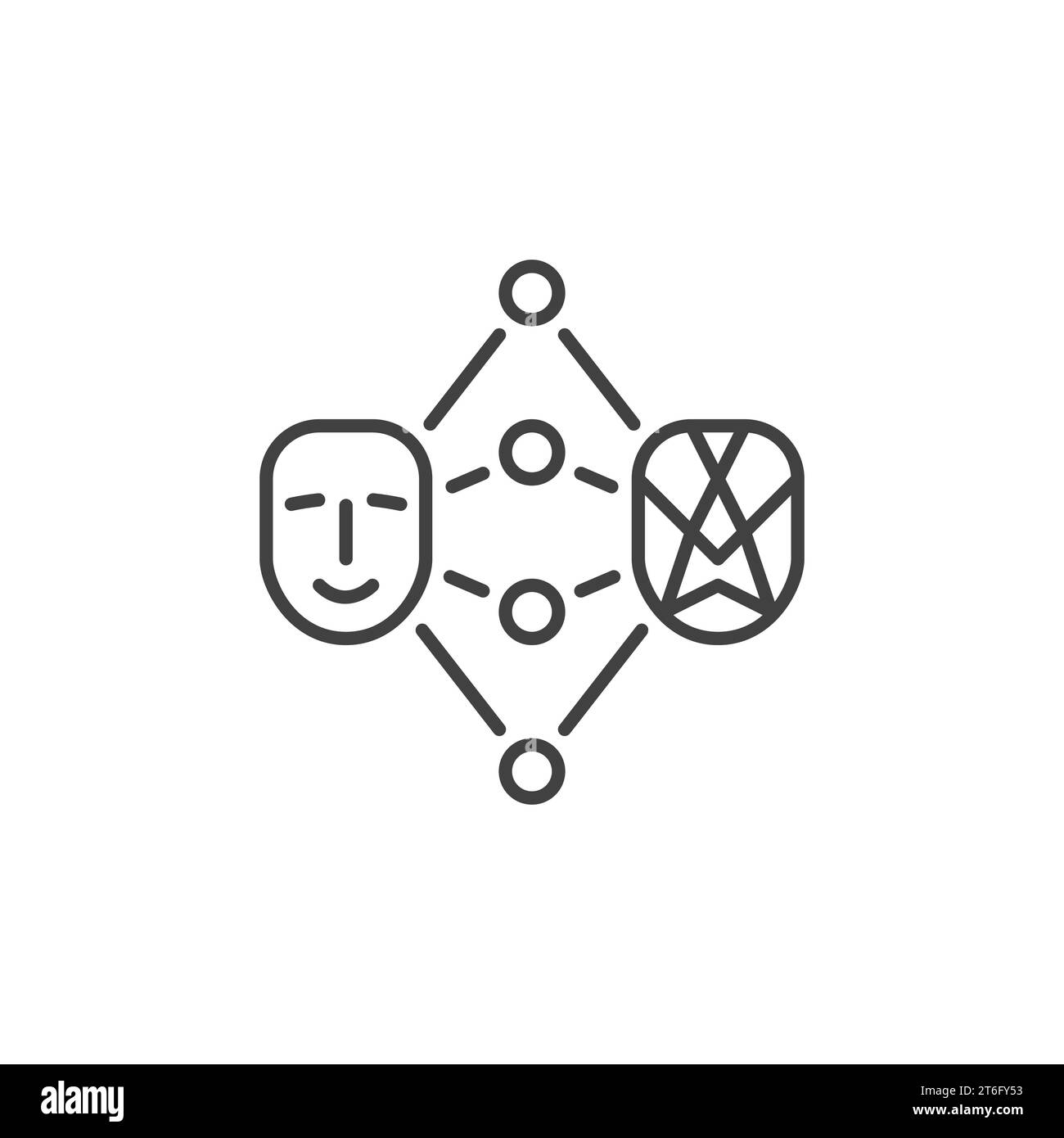 Neural Network Face Generation vector concept outline icon or symbol ...