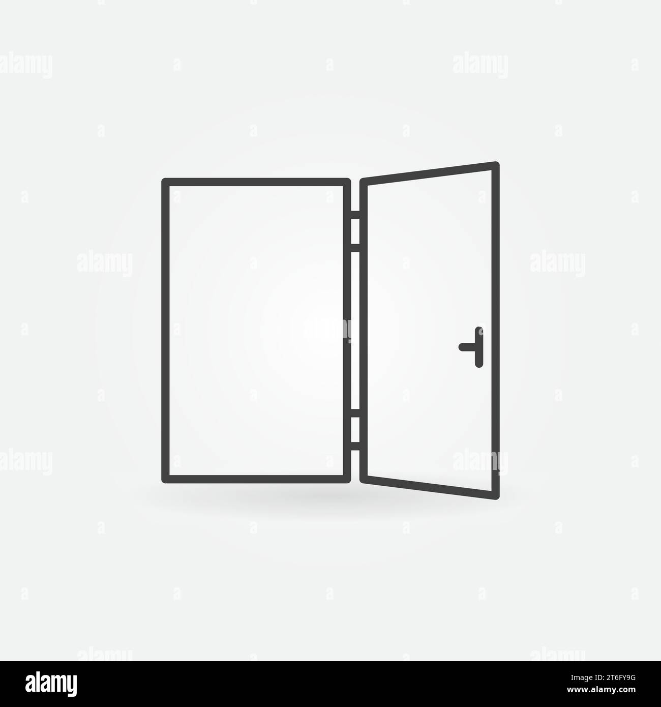 Opened Flush Door outline vector concept icon or sign Stock Vector ...