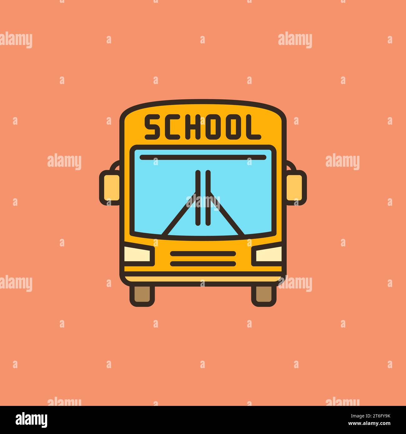 School Bus vector concept colored icon - Yellow Schoolbus creative sign ...