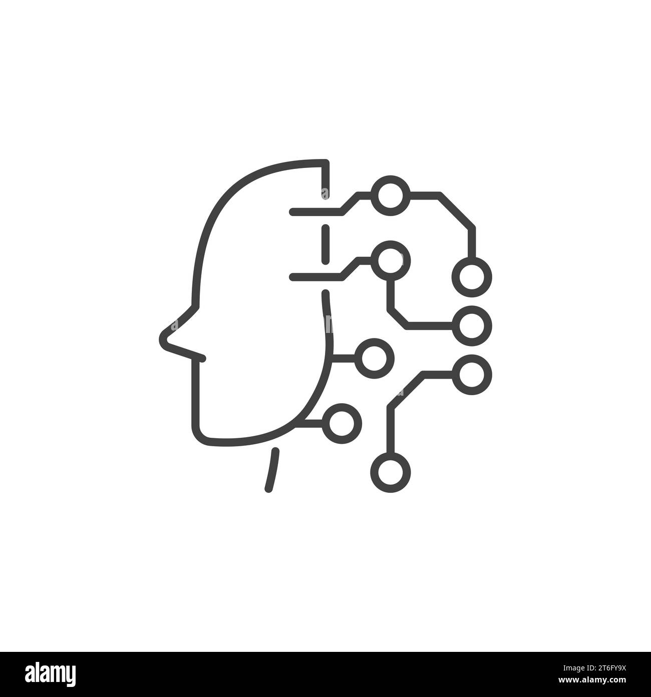Vector AI Technology Head - Innovation concept outline icon or symbol ...