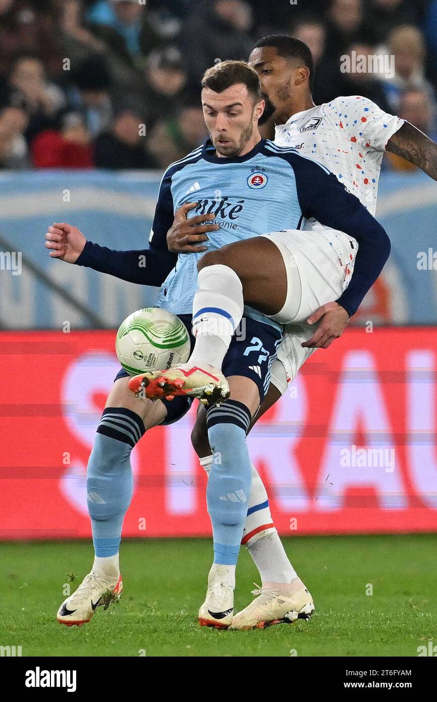 Bratislava, Slovakia. 09th Nov, 2023. From left Aleksandar Cavric of ...