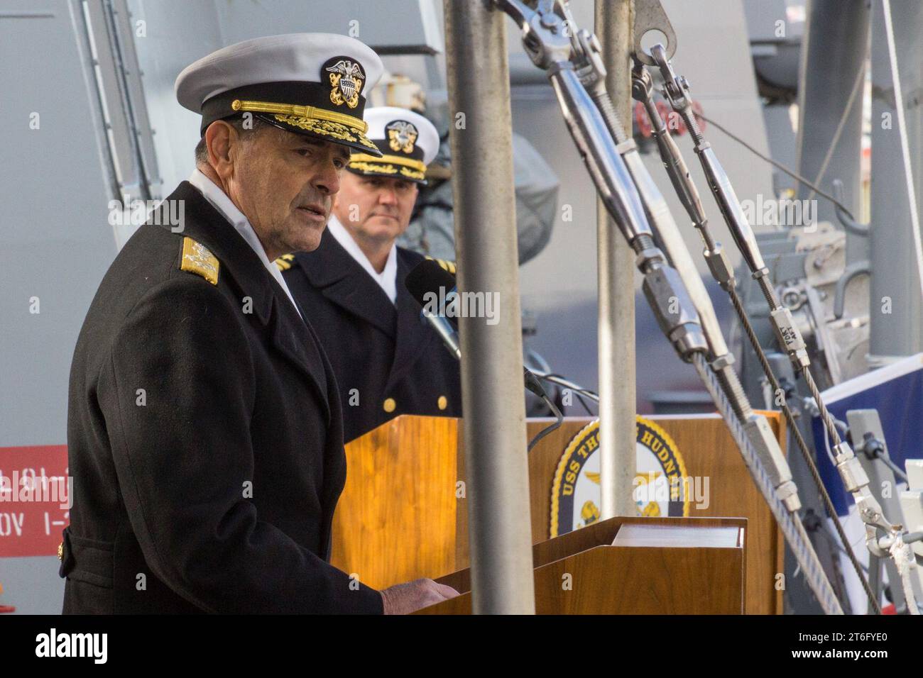 USS Thomas Hudner commissioned 181201 Stock Photo - Alamy