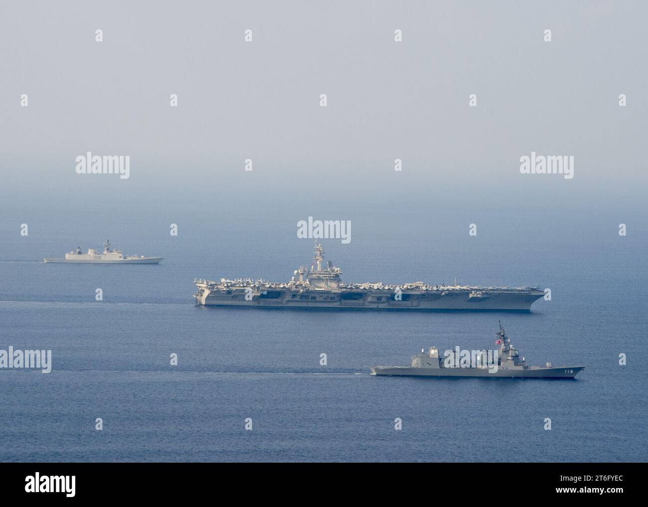 USS Theodore Roosevelt, JS Fuyuzuki and INS Shivalik transit into ...