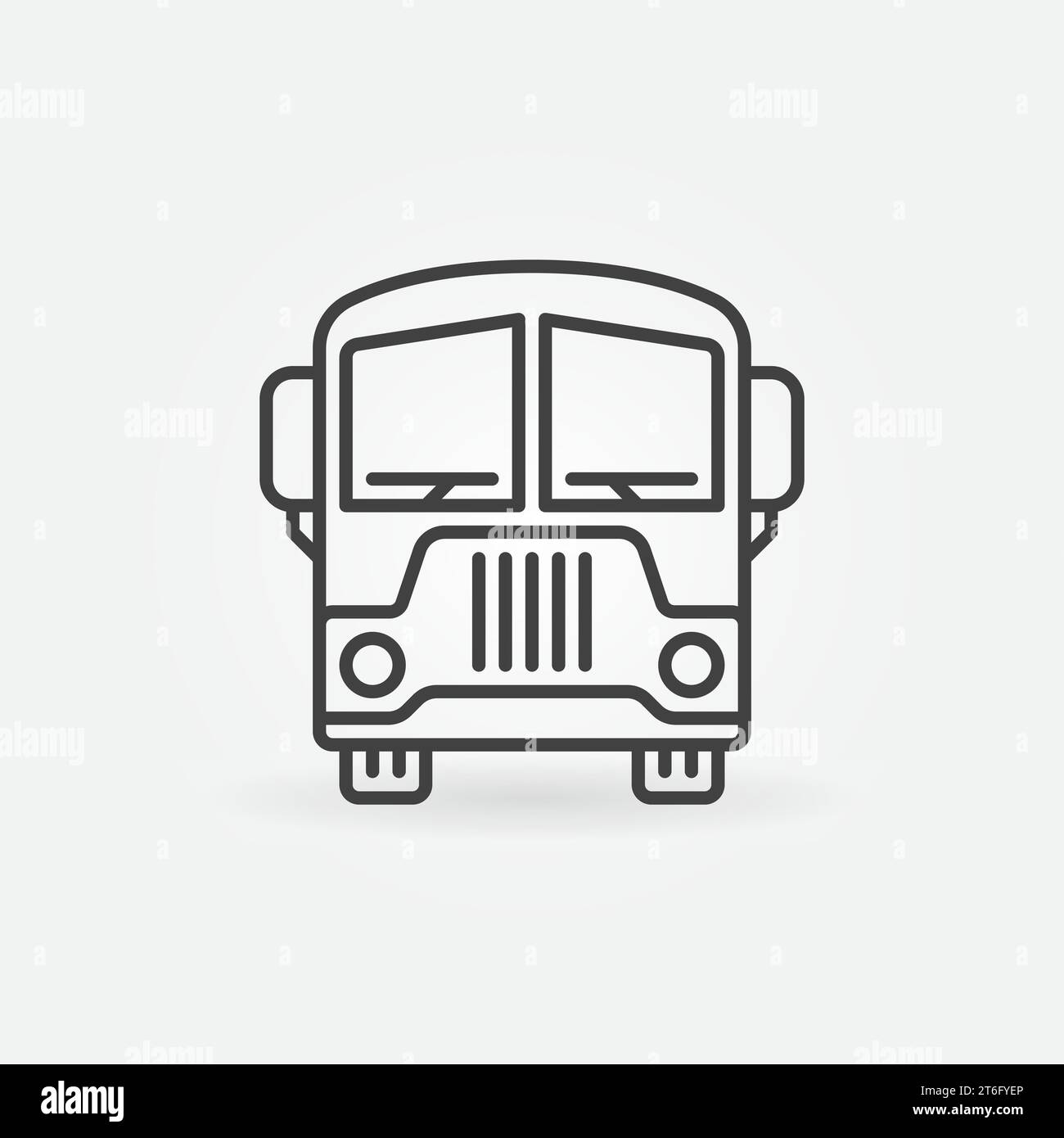 Old School Bus vector concept minimal icon in outline style Stock ...