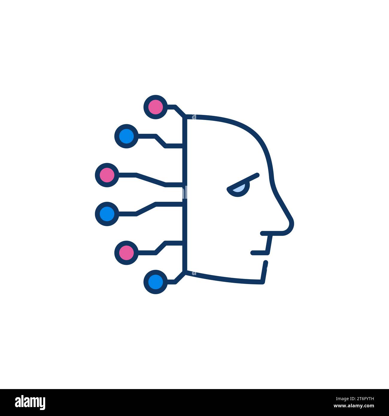 AI Robot Head vector Artificial Intelligence concept colored icon or ...
