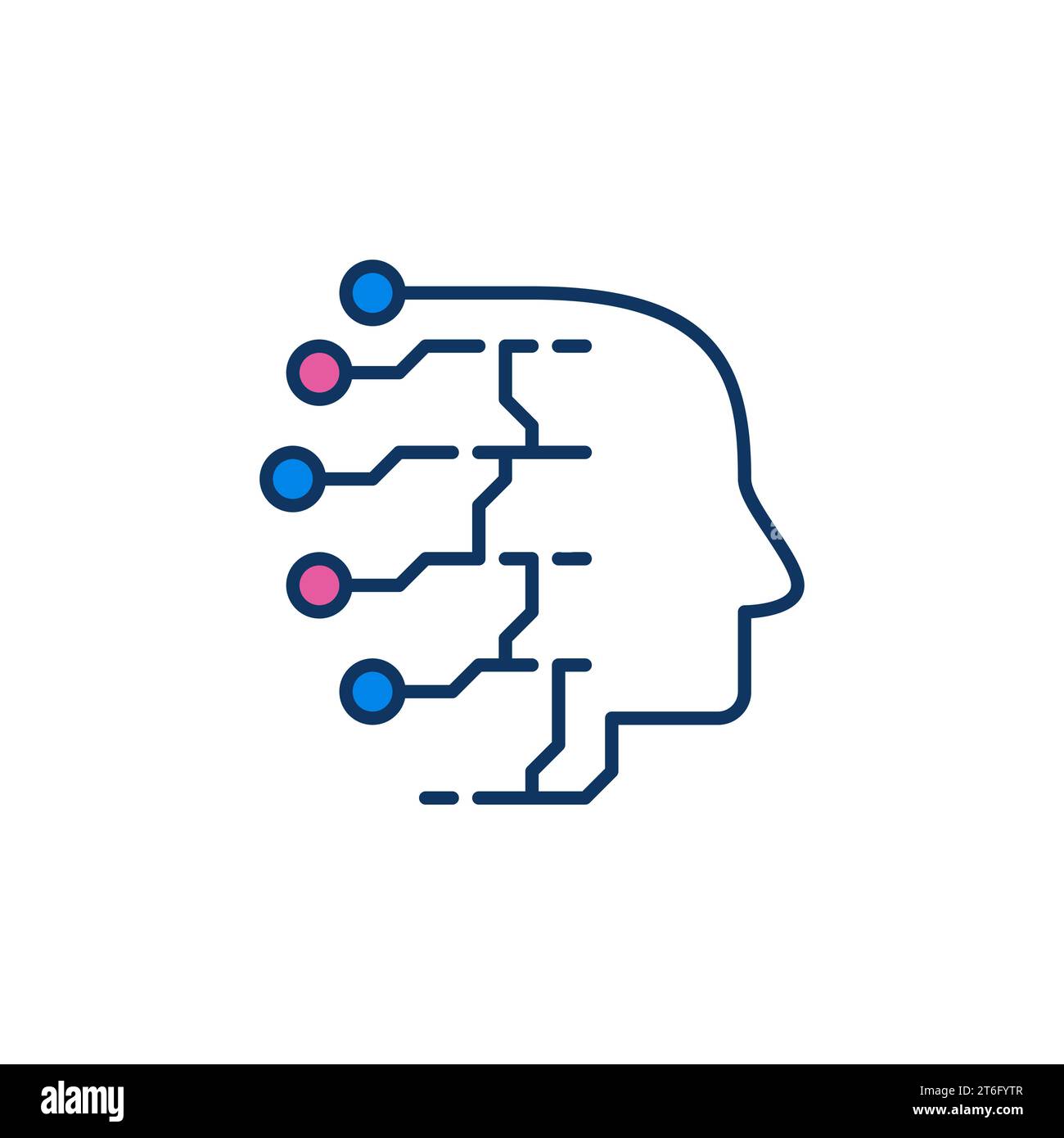 AI Head vector Artificial Intelligence Technology concept colored icon ...