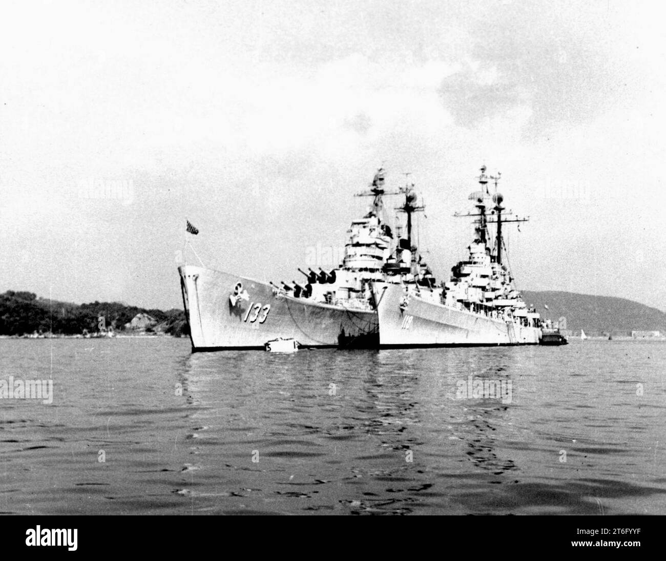 USS Toledo (CA-133) and USS Juneau (CLAA-119) moored at Yokosuka in ...