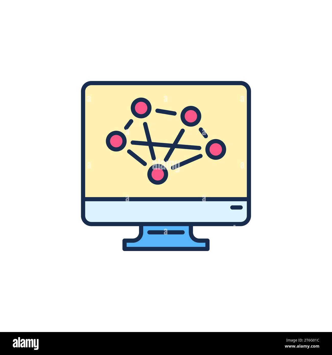Neural Network on Computer Screen vector concept colored icon or symbol Stock Vector Image & Art ...