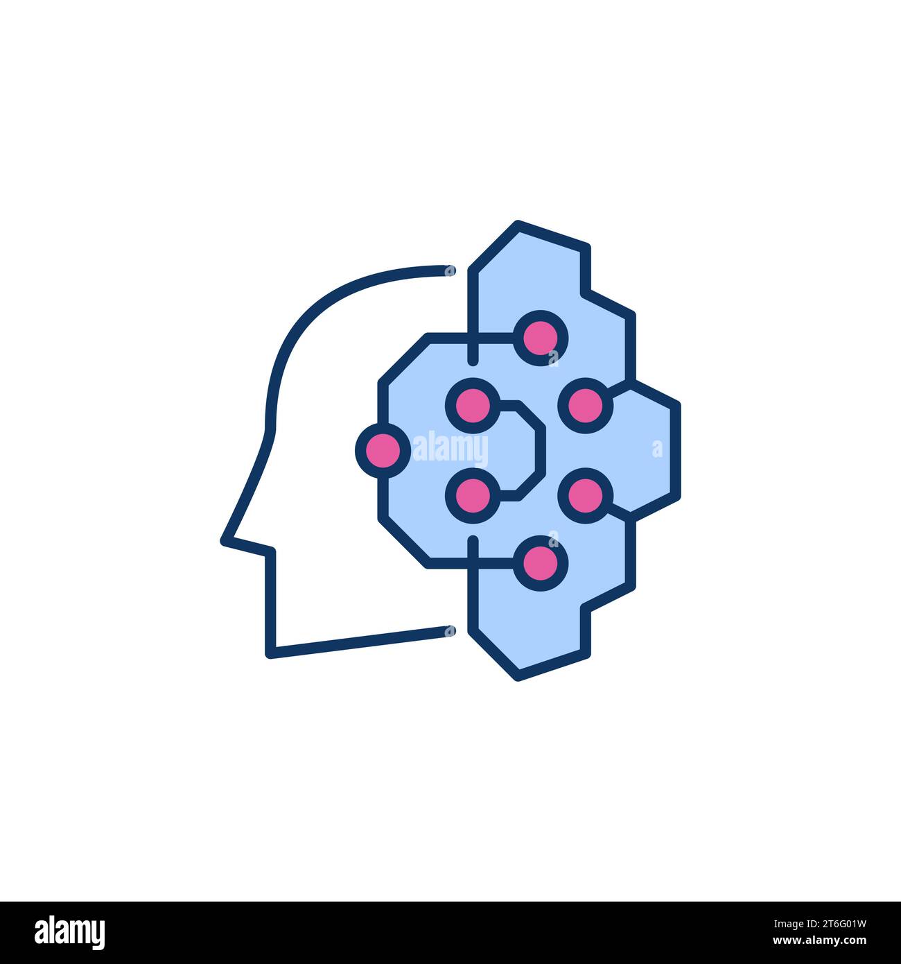Vector AI Head with Circuits concept colored icon or logo element Stock ...