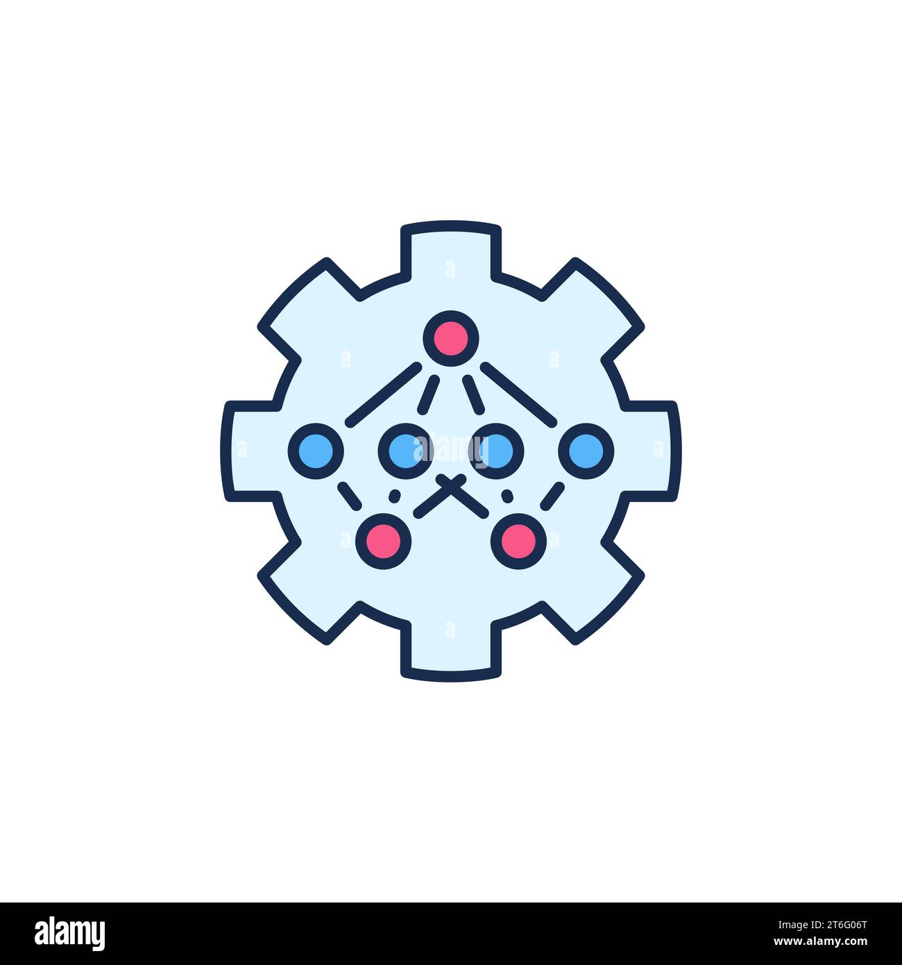 Neural Network Cog Wheel vector concept colored icon or symbol Stock ...