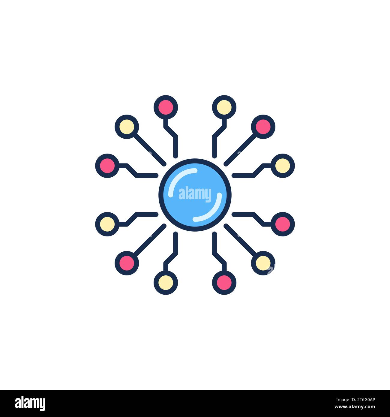 Round Neural Network Chip vector Digital Technology concept colored ... Round Neural Network Chip vector Digital Technology concept colored ...