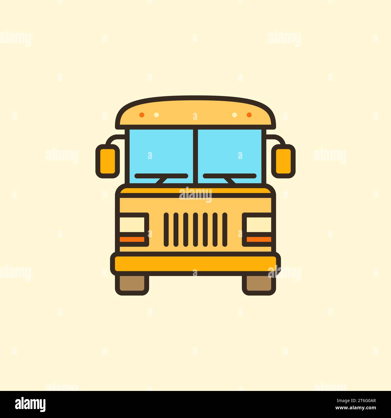 Yellow School-Bus vector concept colored icon or symbol Stock Vector ...