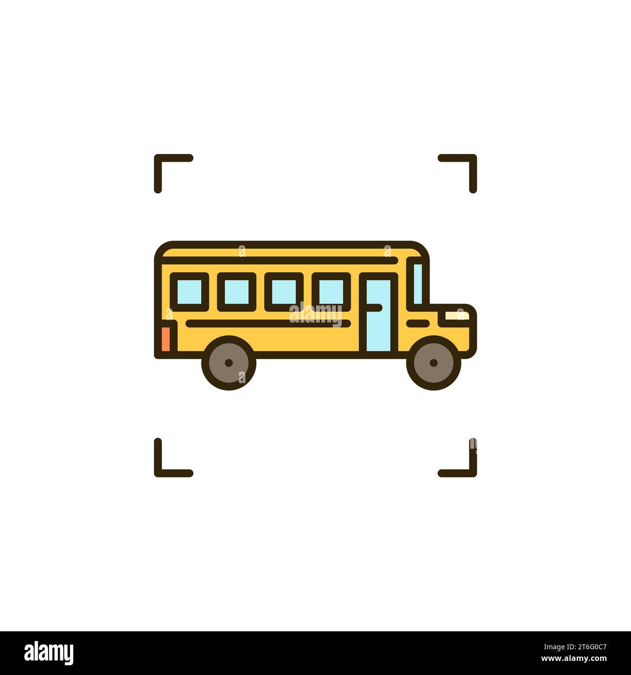School Bus vector concept colored icon - Yellow Schoolbus sign side ...