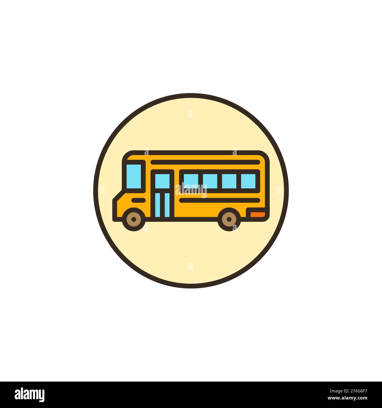 School Bus vector concept round colored icon or symbol Stock Vector ...