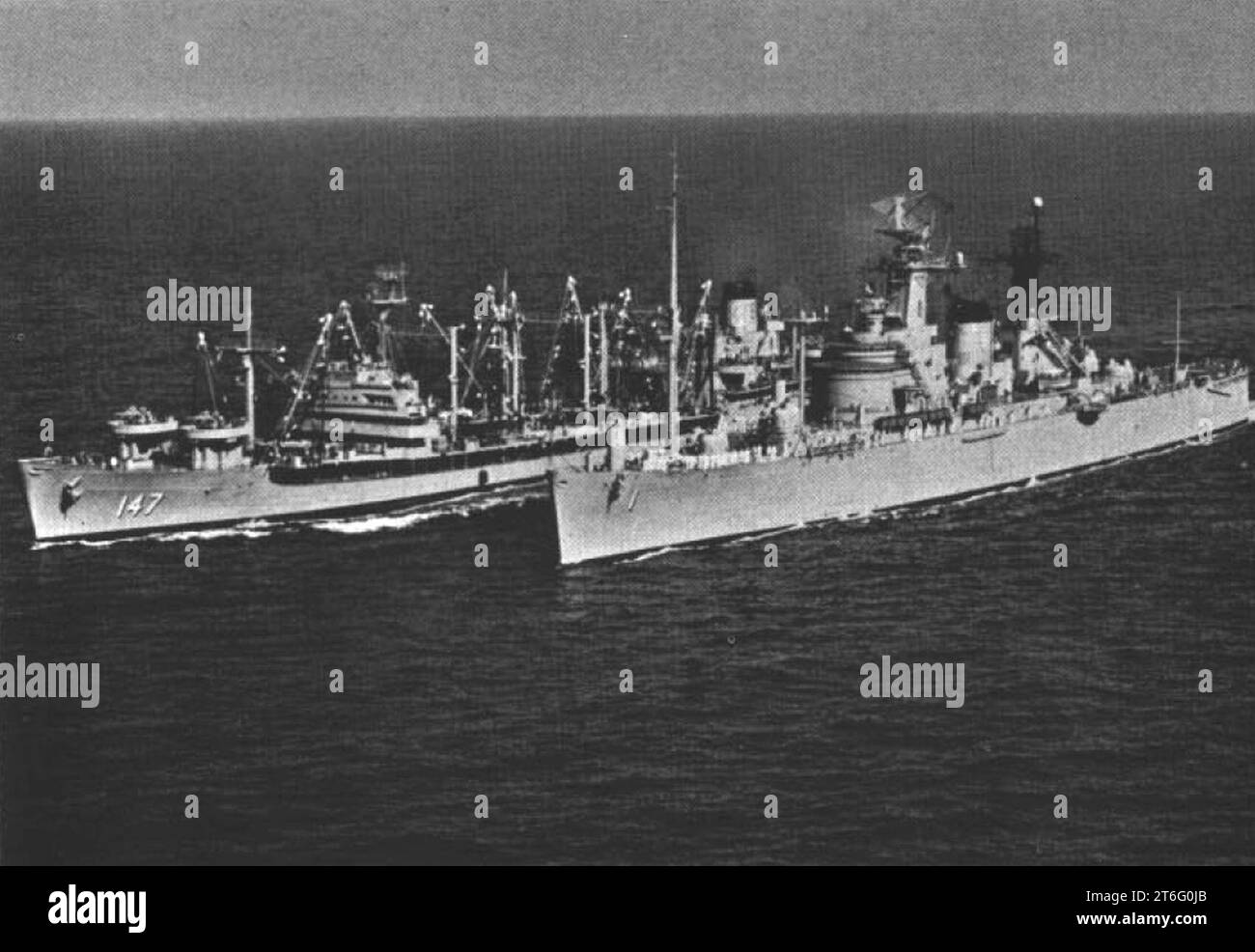 USS Truckee (AO-147) refuels USS Northampton (CLC-1) c1962 Stock Photo ...