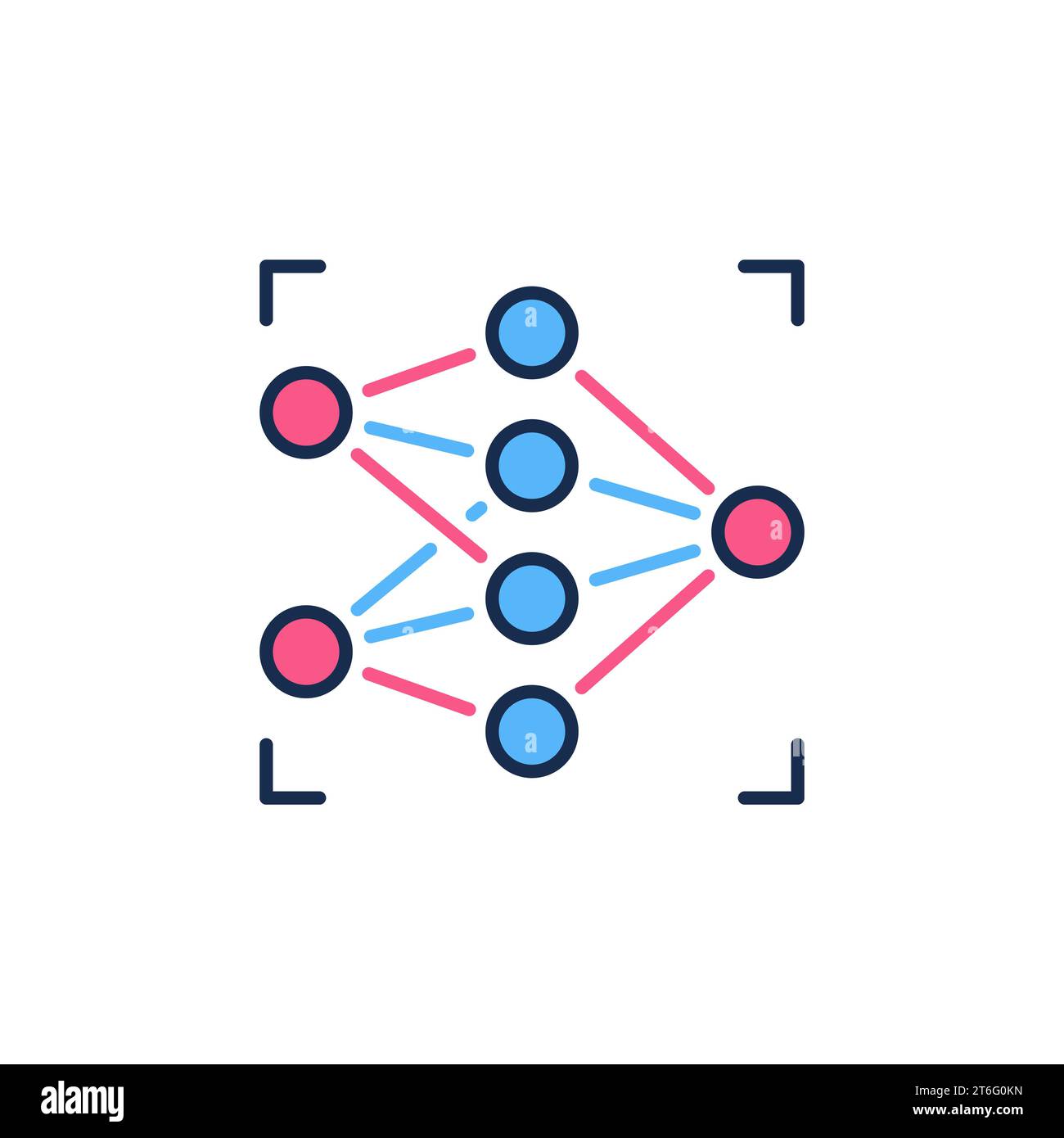 AI Neural Network Technology vector concept colored icon or design ...