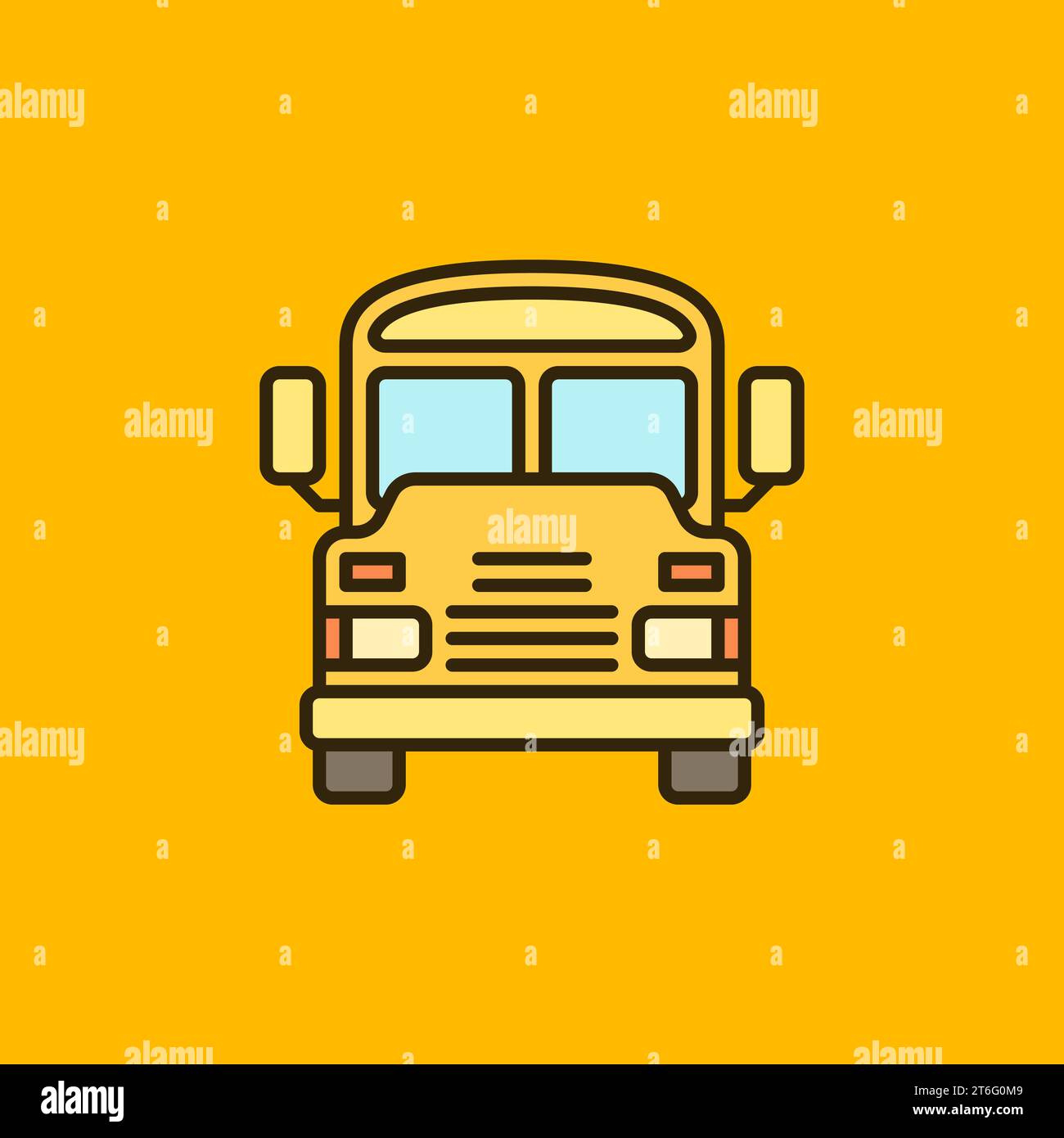 Yellow School Bus concept colored icon. Schoolbus vector sign Stock ...